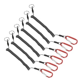 4.9ft Fishing Tool Lanyard, Safety Cord Spiral Coiled Lanyards Tether ...