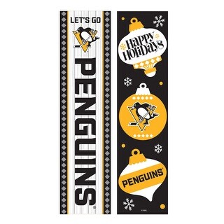 47" Double Sided Seasonal Porch Leaner, Pittsburgh Penguins - 47" x 11. ...