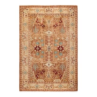 Overton Hand Knotted Wool Vintage Inspired Traditional Ottoman Brown ...