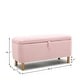 Pink Storage Bench Boucle Fabric Upholstered Ottoman Indoor Entryway ...