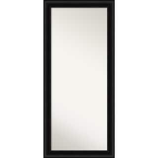 Non-Beveled Wood Full Length Floor Leaner Mirror - Parlor Black Frame ...