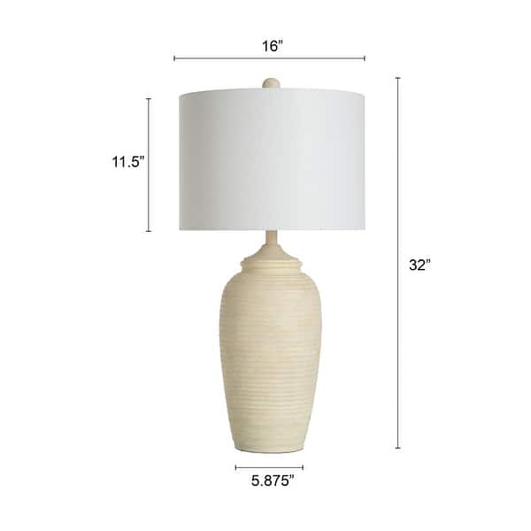 Charlotte Polyresin Table Lamp - Linen Shade - Bed Bath & Beyond - 39385189