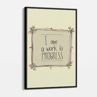 Beige I am a work in PROGRESS Wall Art Canvas 3241 - Bed Bath & Beyond ...