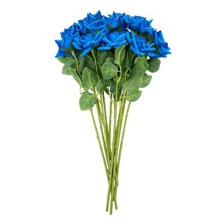 Artificial Blue Roses with Stems for Weddings, Baby Showers, Home Decor ...