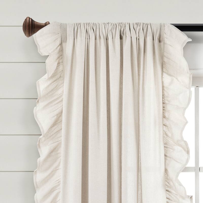 Lush Decor Linen Ruffle Window Curtain Panel (Single) - Overstock ...