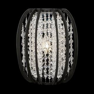 Caesar 1-Light Flush Black Crystal Wall Sconce - Bed Bath & Beyond - 38088027