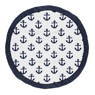Navy Blue White Anchors Boy Girl Baby Tummy Time Playmat - Nautical ...