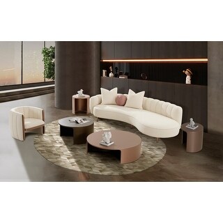 Modrest Maveric Modern Cream Fabric Chaise - Bed Bath & Beyond - 36975363