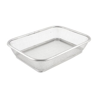 Home Kitchen Rectangular Shaped Steel Mesh Drawer Organizer - Silver ...