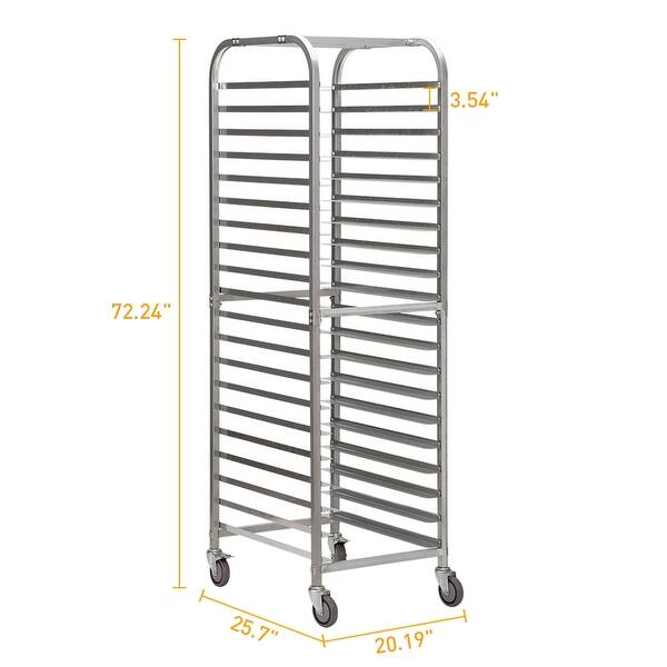 Galvanized Iron 20-Tier Mobile Sheet Pan Rack Bakery Rack with Wheels ...