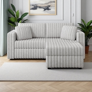 75.6" Microfiber Modular 2-Seater Sofa with Hydraulic Storage and ...