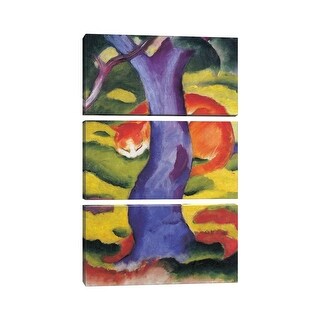 iCanvas "Cat behind tree, 50x70 cm" by Franz Marc 3-Piece Canvas Wall ...