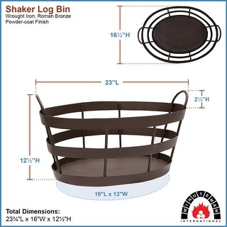 Achla Designs Shaker Log Bin Basket w/Handles, 23 Inch Long - Bed Bath ...