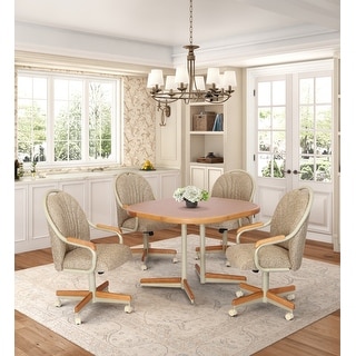 Caster Chair Company 5-Piece 42x42 Oak Caster Castor Dining Set ...