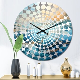 Designart "White Blue Storm Liquid Art Charm" Blue Storms Clocks ...