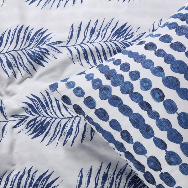 Exclusive Fabrics Tahiti Blue Cotton Percale Printed Reversible Duvet ...