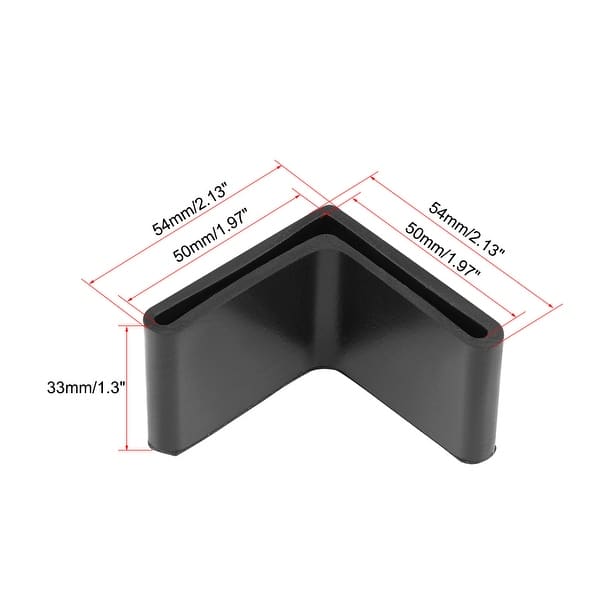 Rubber Furniture Covers Angle Caps L Shaped 50x50x4mm Table Legs 16Pcs ...