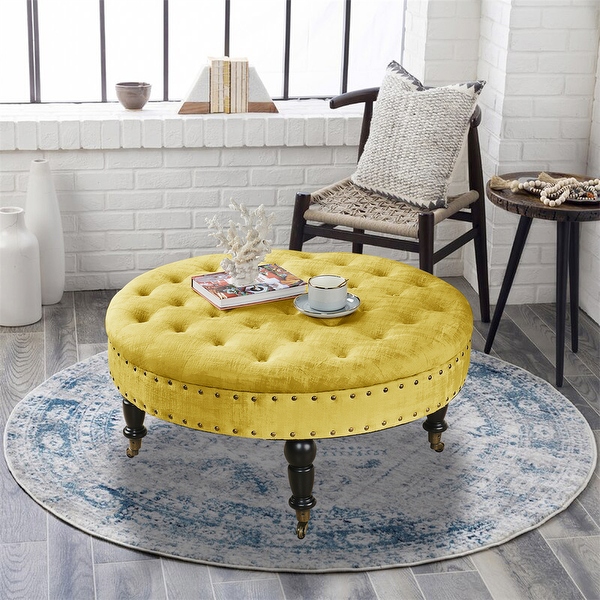 Round fabric coffee table store