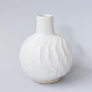 White Embossed Surface With Wavy Lines Vase - Bed Bath & Beyond - 41542865
