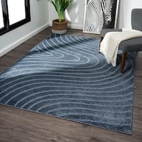 Luxe Weavers Modern Geometric Wave Area Rug, Stain Resistant Carpet ...