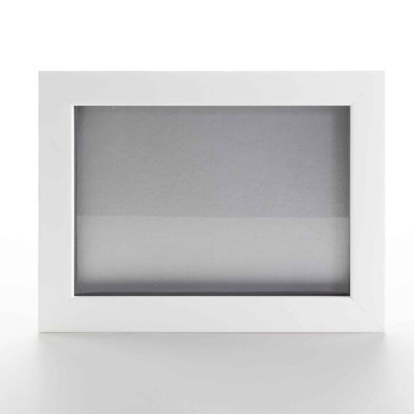 White 20x20 Wood Shadow Box with Silver Acid-Free Backing - With 11/16 ...