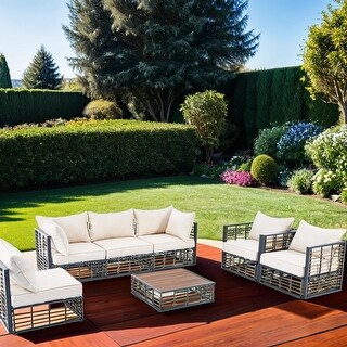 All-Weather Garden Conversational Furniture Set With Thick Cushions And ...