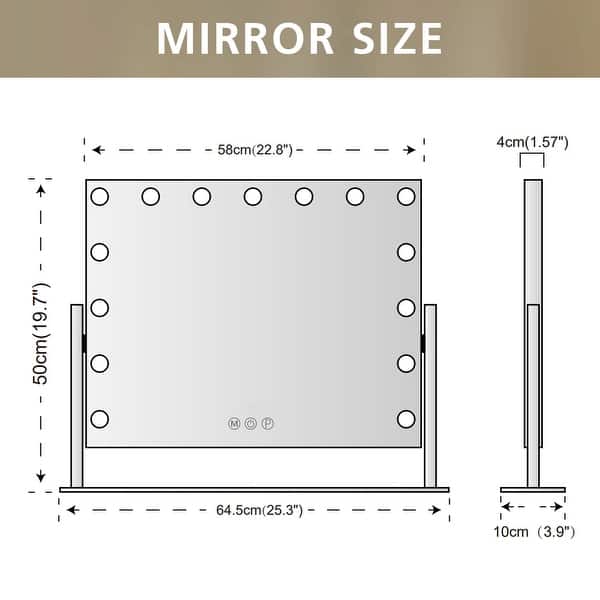 fitting room mirror size