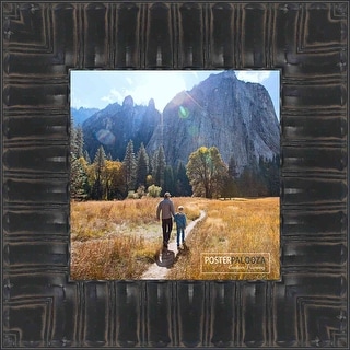 9x9 Ornate Black Complete Wood Square Picture Frame with UV Acrylic ...