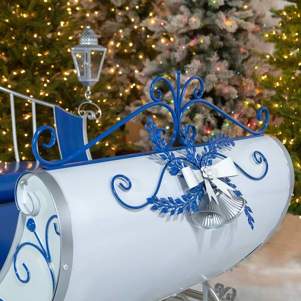 Victorian Style Kutaisi White/ Blue Christmas Sleigh - Bed Bath ...