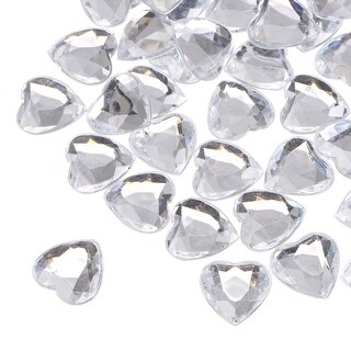 60 Pcs Acrylic Heart Rhinestone 15mm Flat Back Plastic Gems - Bed Bath ...
