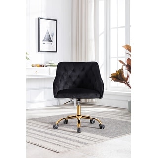 Upholstered Office Chair, Adjustable Swivel Shell Computer Chair - Bed ...