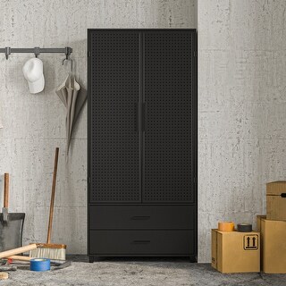 Versatile Garage Cabinet: Easy Assembly, Black Finish, Ample Storage ...