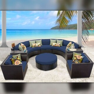 Delacora TKC-DPF-BAR08E Barbados Outdoor 8 Piece Conversation Set with ...