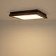 Rennnsan 18W 14 in. Modern Walnut Wood Square LED Flush Mount Ceiling ...