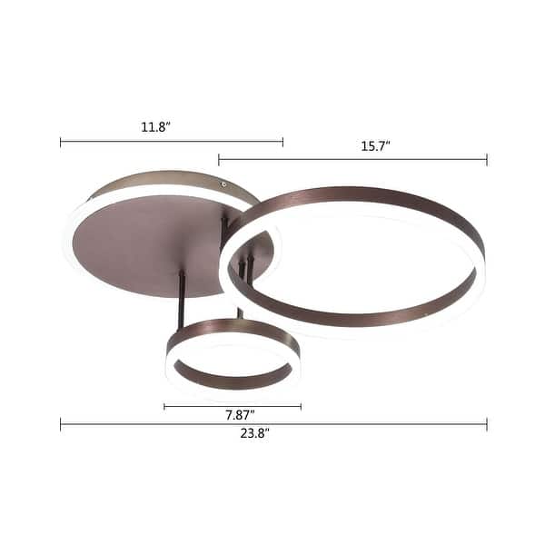 Modern 3 Light LED Flush Mount Ceiling Light - 23.8Lx6.3H inches - Bed ...