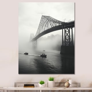 Designart "Grey Bridge In Fog II" Bridges Wall Art Prints - Bed Bath ...