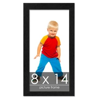 8x14 Traditional Black Complete Wood Picture Frame with UV Acrylic ...