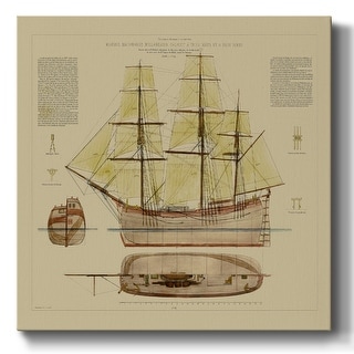 Antique Ship Plan VII-Gallery Wrapped Canvas - Bed Bath & Beyond - 39929239