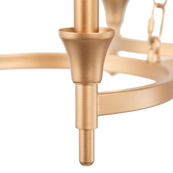 Transitional Distressed Gold Candle Chandelier 6-light Metal Dimmable ...