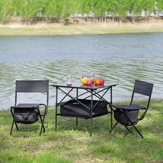 Folding Outdoor Table and Chairs Set of 3 - Bed Bath & Beyond - 38362255
