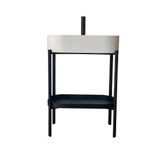 Alvana Solid Surface Bathroom Sink with legs Rectangular Console Sink ...