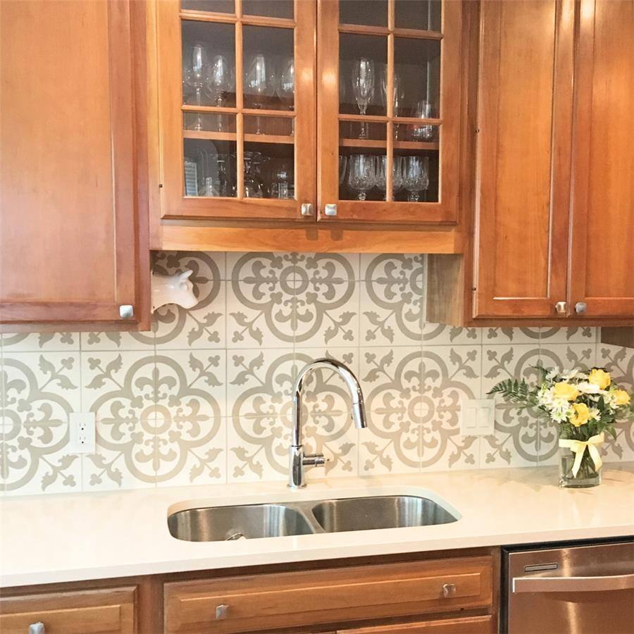 Merola Tile Cemento Empress Beach Encaustic 7.86" x 7.86" Cement ...