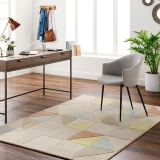 Davallia Handmade Modern Contours Wool Area Rug - Bed Bath & Beyond ...