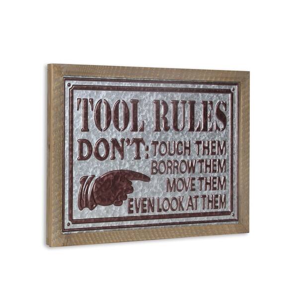 Brown Metal Tool Rules Wall Sign - Bed Bath & Beyond - 36272391