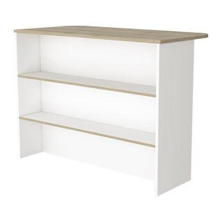 Capwell 3-Tier Shelf Kitchen Island White and Light Pine - Bed Bath ...