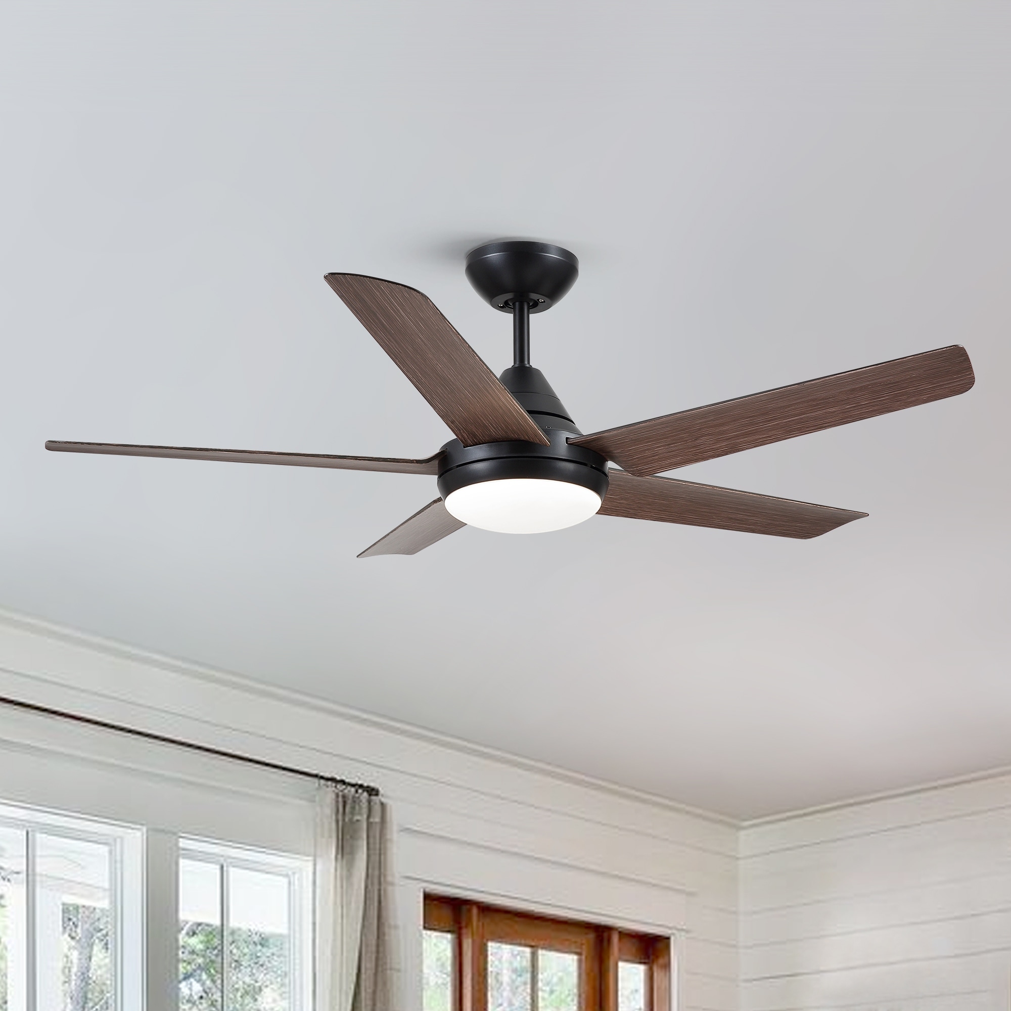 Moasis 52" Modern Remote Control Ceiling Fan with Lights and 5 Solid ...