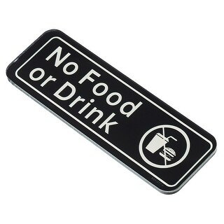 6"x2" No Food or Drink Sign Self Adhesive Door Wall Sticker - Black ...