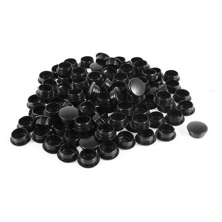 100 Pieces Plastic 12mm Diameter Flush Type Hole Plug Caps Cover Black ...