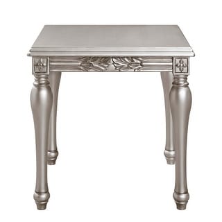 Wood Square End Table with Turn Legs in Platinum - Bed Bath & Beyond ...