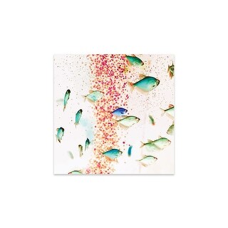 Something Fishy, Pink Bubbles & Blue Green Fish Graphic Design Digital ...